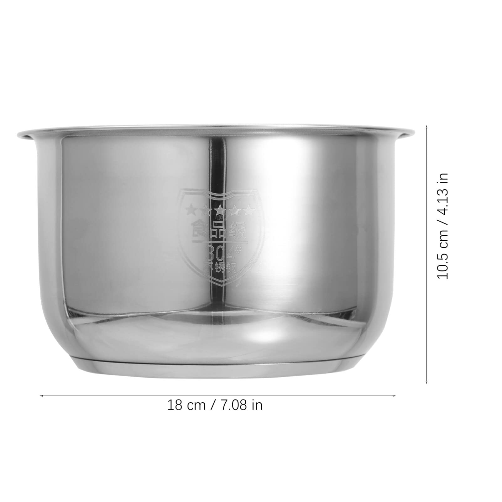 Ciieeo Rice Cooker Pot Inner Stainless Steel Inner Cooking Pot 2L Rice Cooker Inner Tank Cooker Liner Container Cooker Inner Pot Electric Pressure Cooker Pot for Kitchen