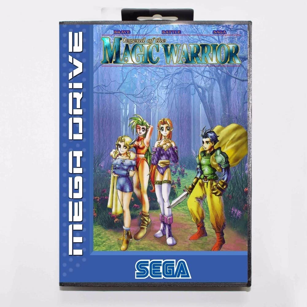 Brave Battle Saga Legend Of The Magic Warrior Game Cartridge 16 Bit MD Game Card With Retail Box For Sega Mega Drive For Genesis (Black)