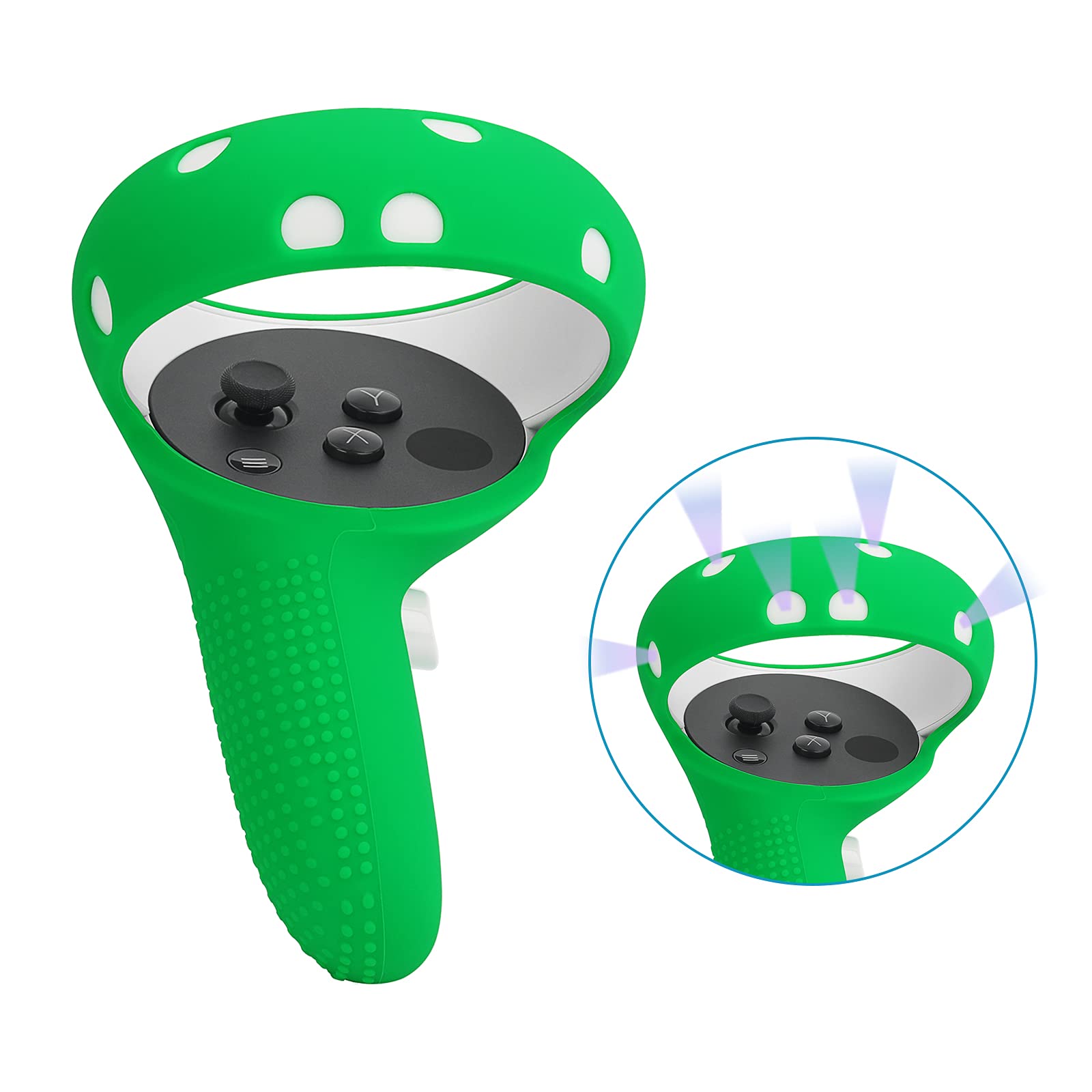 TOMSIN Touch Controller Grip Cover for Oculus Quest 2 with Silicone Face Cover, Protective Lens Cover,Full Cover Handle Sleeve for Quest 2, Sweatproof Lightproof Anti-Throw Accessories Set