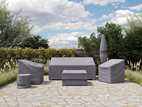 Covermates Round Firepit Cover β Water-Resistant Polyester, Mesh Ventilation, Fire Pit Covers-Charcoal