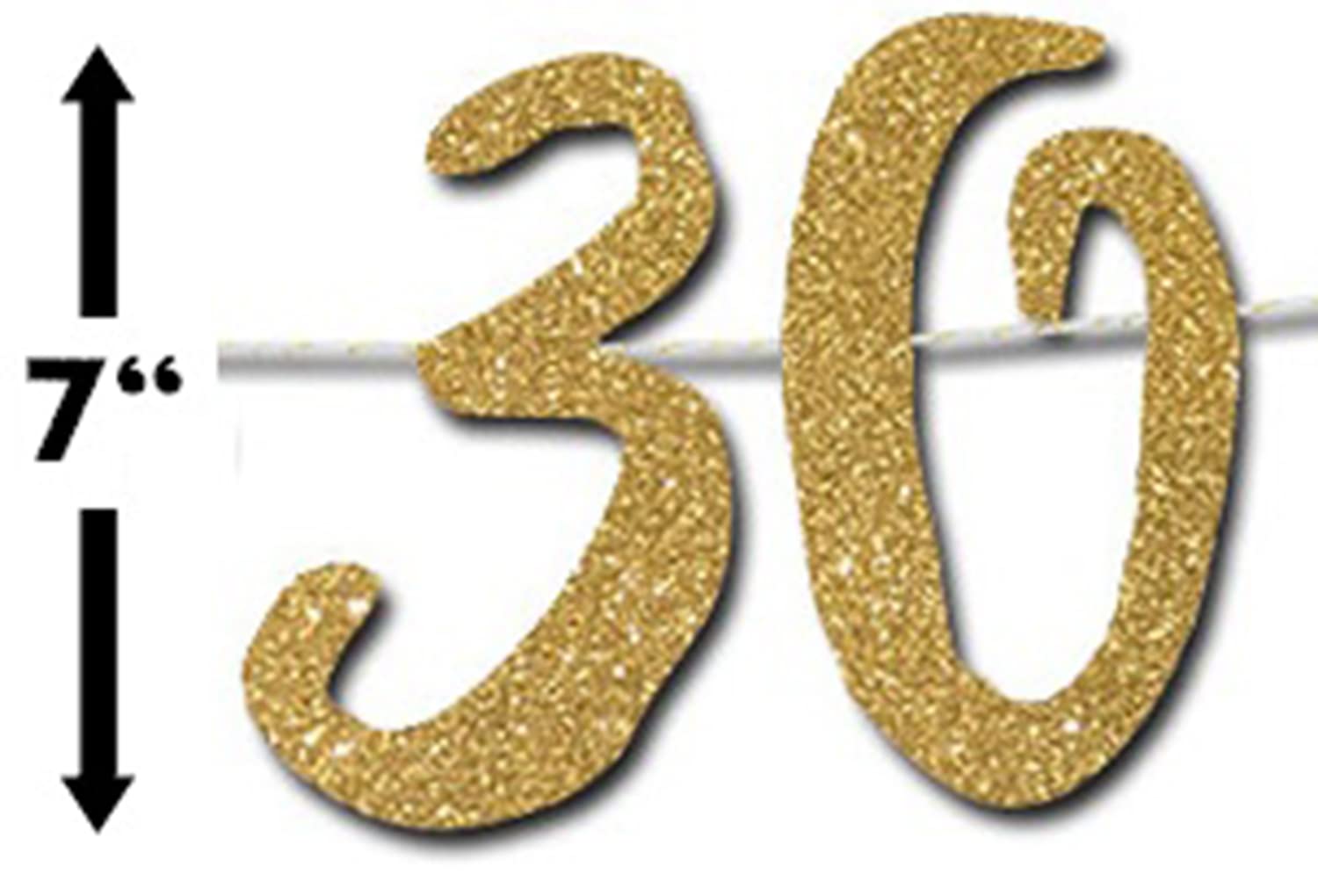 Cheers to 30 Years Banner - Premium Gold Glitter Cardstock Paper - Larger Text for Better Visibility - Perfect Decoration for 30th Birthday Party Celebration