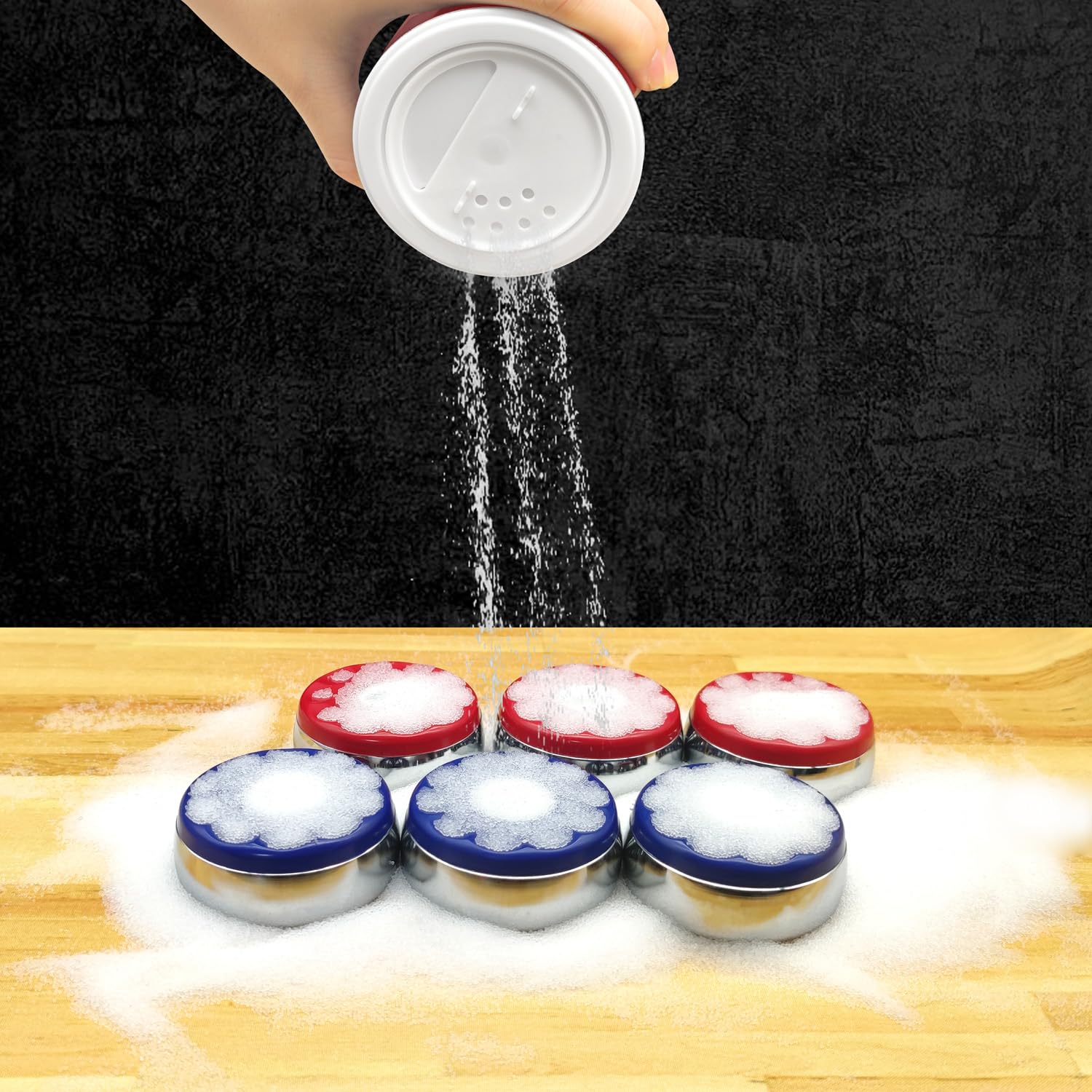 ZGDQ Shuffleboard Sand Shuffleboard Powder Wax with Mini Broom Sets-2 Cans 14OZ