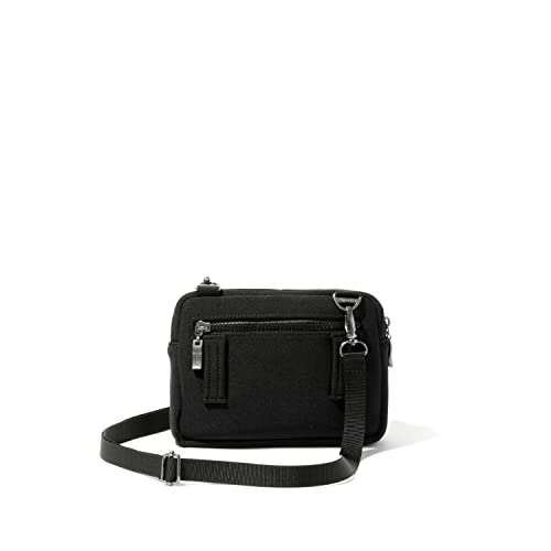 Baggallini Womens Triple Zip Bagg, Black Neoprene