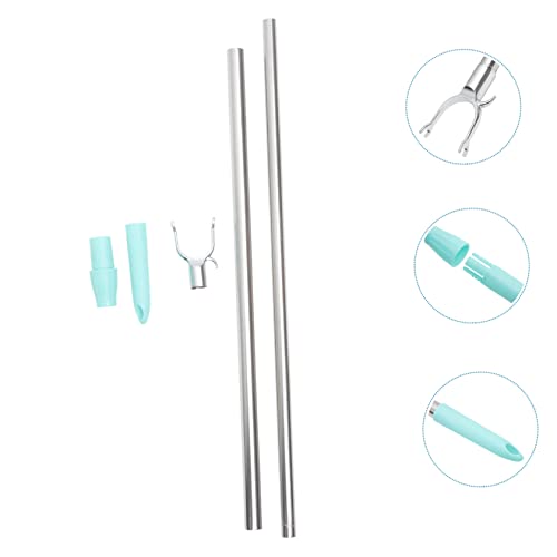 BUGUUYO Stainless Steel Telescopic Rod Retractable Clothesline Clothing Racks for Home Metal Coat Hanger Clothes Hook Reach Stick Telescoping Clothesline Pole Clothes Drying Supplies Elder