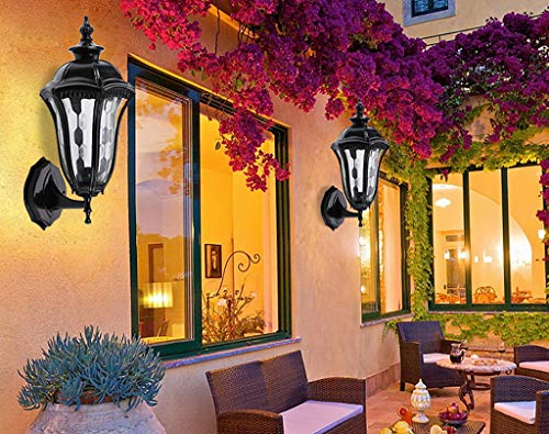 LED Wall Lamp, Transparent Glass Lampshade Street Light, Home Courtyard Waterproof Wall Light, for Aisle Garden Villa Outdoor, Pack of 2