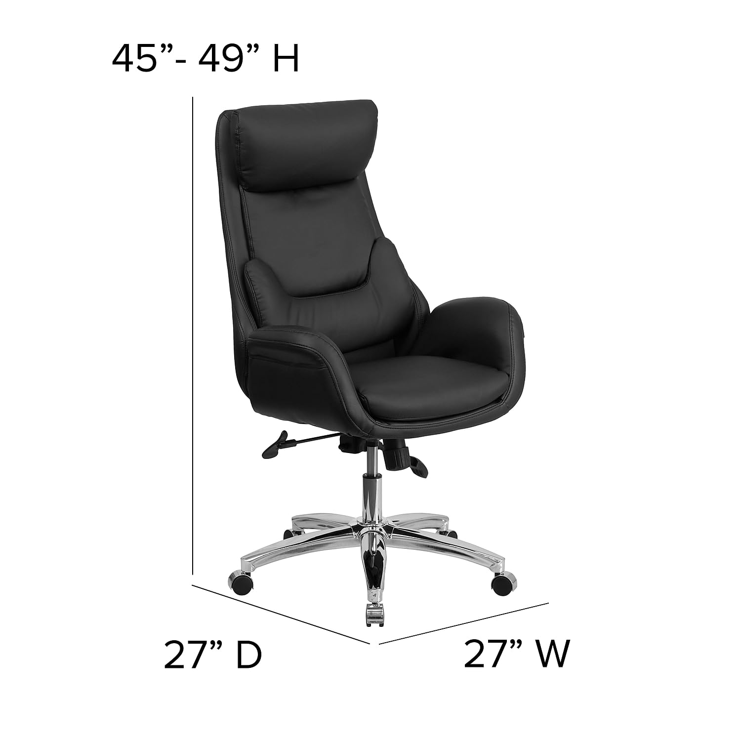 Flash Furniture Robert High Back Burgundy LeatherSoft Executive Reclining Ergonomic Swivel Office Chair with Arms