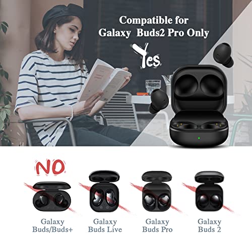 Charging Case Compatible with Samsung Galaxy Buds 2 Pro SM-R510 Only, Wireless Charger Case Replacement, Cradle with USB-C Cable, Bluetooth Pairing, 700 mAh Battery, LED Indicator