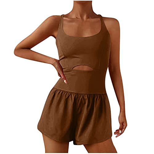 Ceboyel Womens Athletic Romper Trendy Casual Yoga Jumpsuits Gym One Piece Onesie Running Workout Wear Outfits 2023