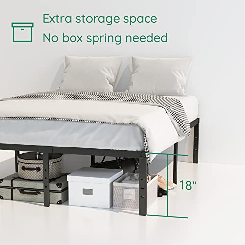 DiaOutro 18 Inch California King Bed Frames Heavy Duty Metal Platform No Box Spring Needed, Maximum Storage, Easy to Assembly, Noise Free, Black