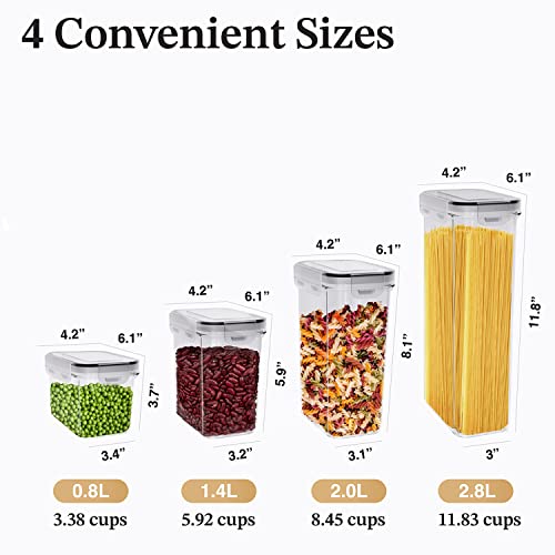 Chef's Path Superior 38 Pack Airtight Food Storage Containers with Lids - Plastic Food Canisters for Pantry Organization and Storage - Ideal for Cereal, Flour and Sugar Storage