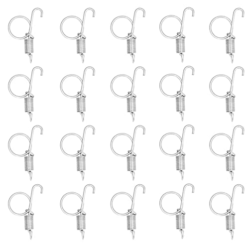 CHICIRIS Spring Cage Door Hook, 20PCS Cage Door Spring Hook Metal Finger Spring Latch Hook for Fixing Rabbit Pet Cage Door Farming Equipment(S)
