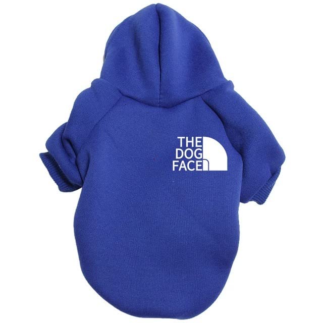 Dog Hoodie, Comfortable Soft Breathable Warm Dog Clothes, Outdoor Sports Dog Face Hoodie, for Small, Medium, and Large Dogs (X-Small, Blue)