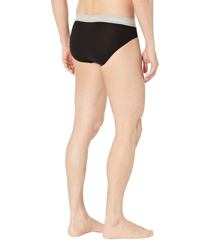 Calvin Klein Men's Cotton Stretch 3-Pack Hip Brief, Black Bodies W/Grey Heather, Silver Birch, Raspberry Blush, Small
