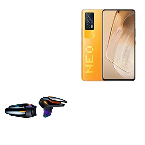 BoxWave Gaming Gear Compatible With vivo iQOO Neo 5 - Touchscreen QuickTrigger Auto, Trigger Buttons Autofire Gaming Mobile FPS - Jet Black