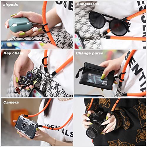 Cell Phone Lanyard, Universal Phone Crossbody Lanyards for Around The Neck, Necklace Lanyard & Wrist Strap with Phone Patch×2, Nylon Shoulder Phone Strap for Women Men
