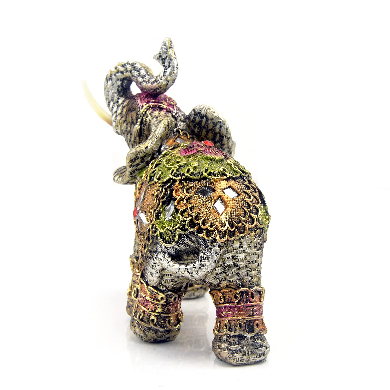 Elephant Statue, Lucky Elephant Statue Sculpture Wealth Figurine Gift Home Decoration (Rattan, Left)