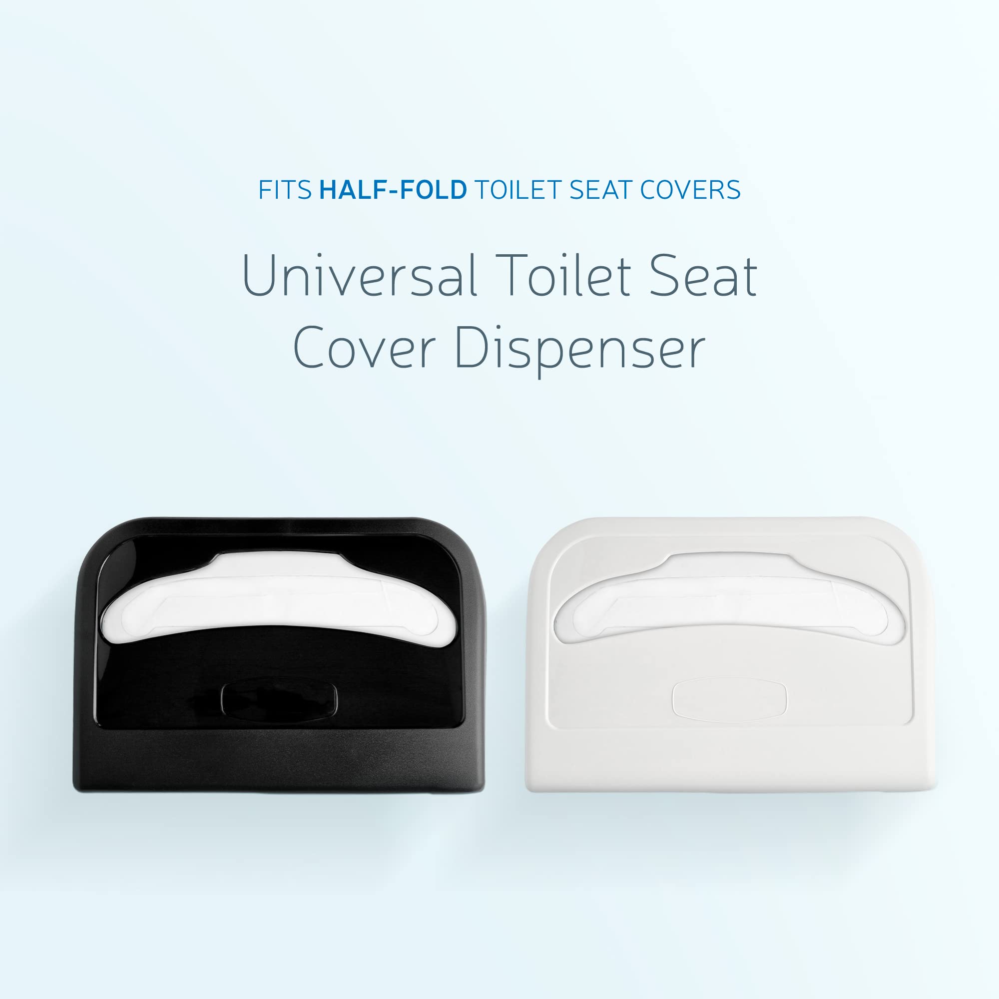 EZbrnd Wall Mount Half-Fold Toilet Seat Cover Dispenser for Commercial/Washroom/Office, Seat Cover Paper Sold Separately, Black, 3100B-EZ