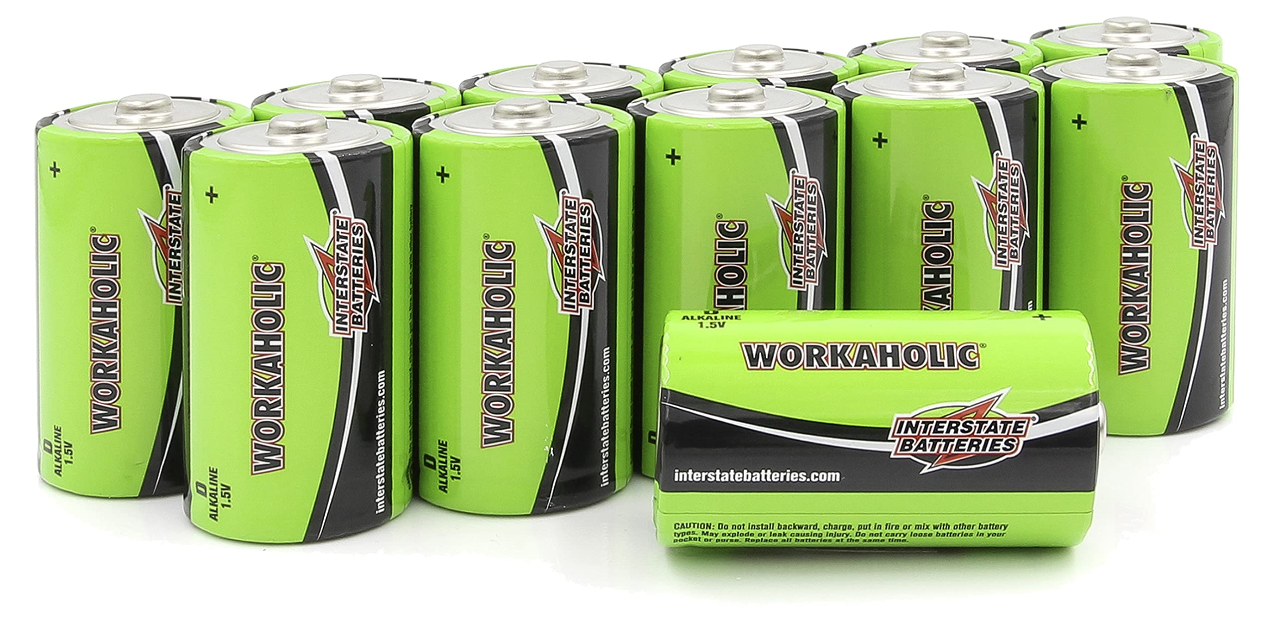 Interstate Batteries D Cell Alkaline Battery (12 Pack) All-Purpose 1.5V High Performance Batteries - Workaholic (DRY0085)