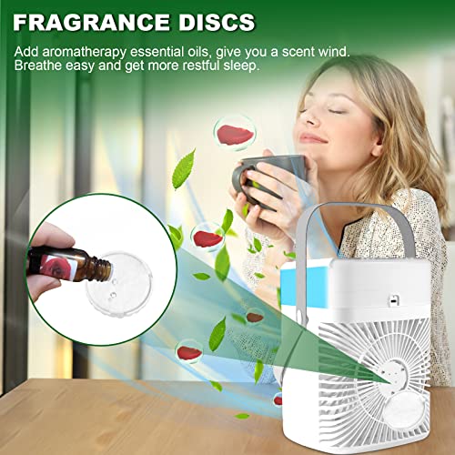 Chill2.0 Mini Air Conditioner with 700ML, Portable Air Conditioner, Evaporative Air Cooler, 3 Speeds Personal Space Cooler Humidifier, Small Portable AC Desk Spray Fan for Home Office Room