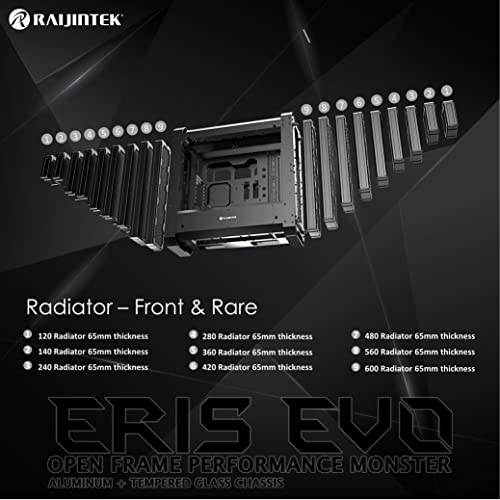 RAIJINTEK ERIS EVO, EEB/EATX case with Tempered Glass Side Panel, Maximum CPU Cooler Height up to 170 mm, Supports up to 5×2.5" HDD or 5×2.5" HDD/SSD