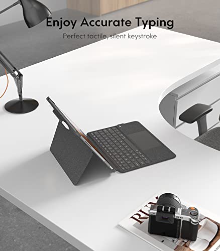 CHESONA Magnetic Detachable iPad Pro 12.9-inch (6th gen - 2022) Keyboard Case, Multi-Touch Trackpad, 7-Color Backlit, Magnetic Bluetooth Keyboard with Kickstand for iPad Pro 12.9 6th/5th/4th/3rd Gen
