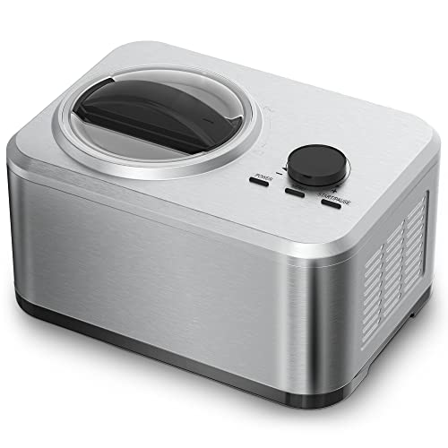 COWSAR Ice Cream Maker,1.6Quart Automatic Ice Cream Maker,No Pre-Freezing,Automatic Ice Cream Maker with Compressor,Frozen Yogurt Machine with Removable Ice Cream Bowl,Keep Cool Function