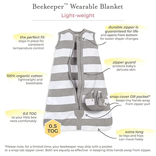 Burt's Bees Baby Unisex Baby Gift Set - Beekeeper Wearable Blanket, 3-Pack Muslin Swaddle Blankets & Plush, Organic Cotton Essentials Bundle