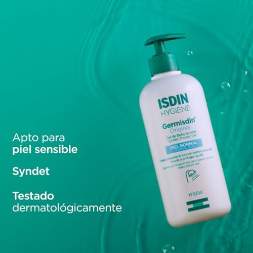 ISDIN Germisdin Soap Free Body Wash Daily Hand and Body Gel, Original, 17 Fl Oz