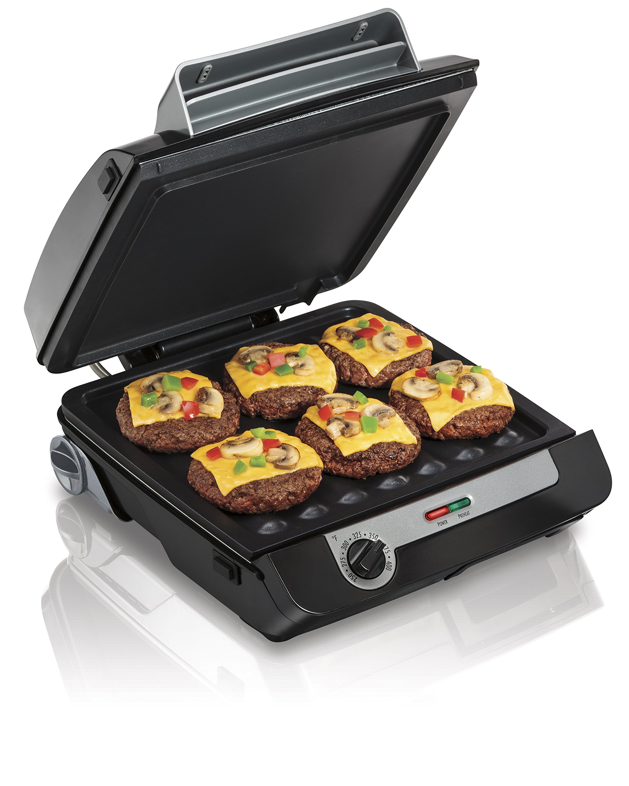 Hamilton Beach 4-in-1 Indoor Grill & Electric Griddle Combo with Bacon Cooker + Hamilton Beach Portable 7 Quart Programmable Slow Cooker