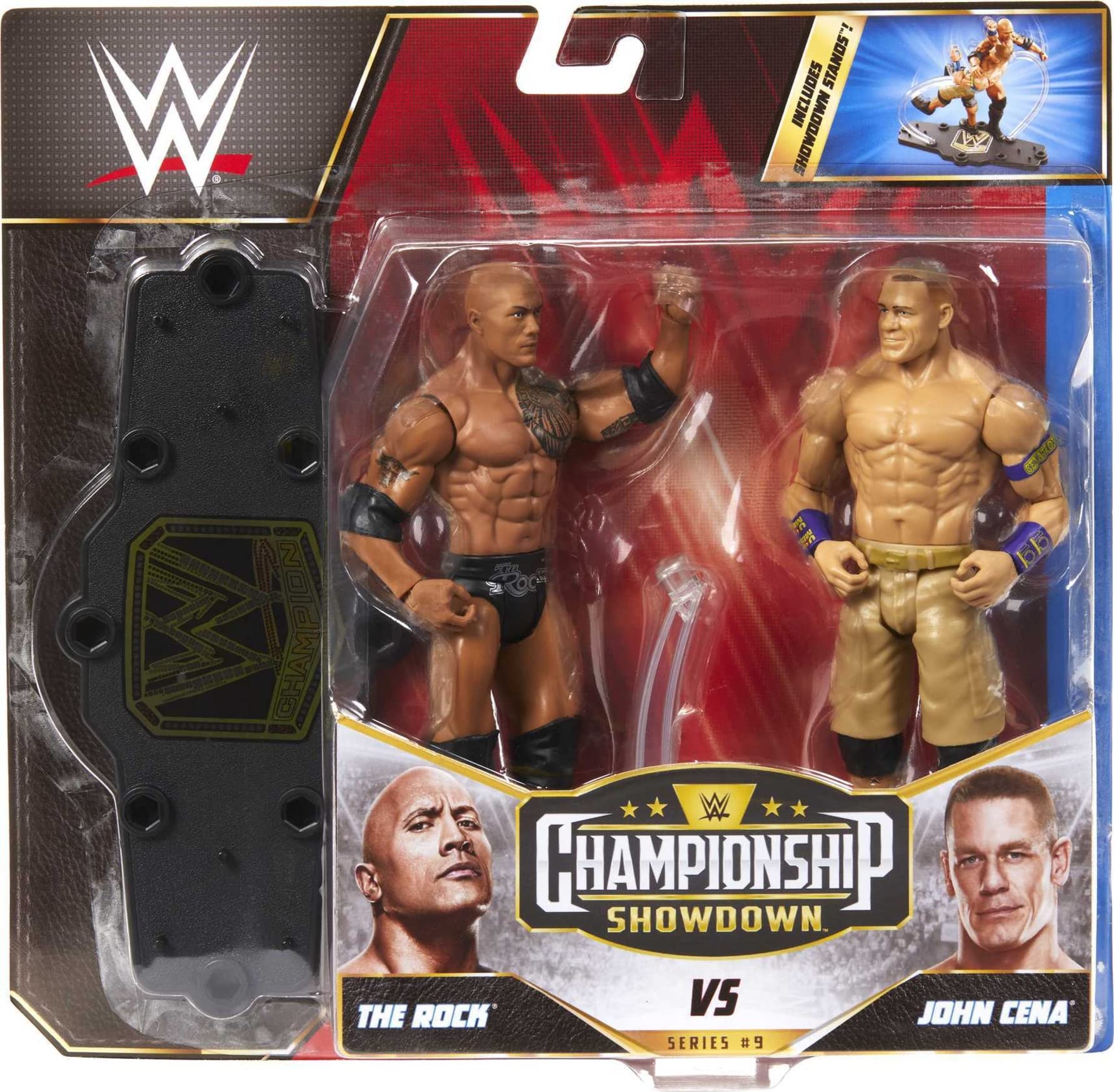 Mattel The Rock vs John Cena Championship Showdown 2-Pack 6-inch Action Figures Monday Night RAW Battle Pack for Ages 6 Years Old & Up