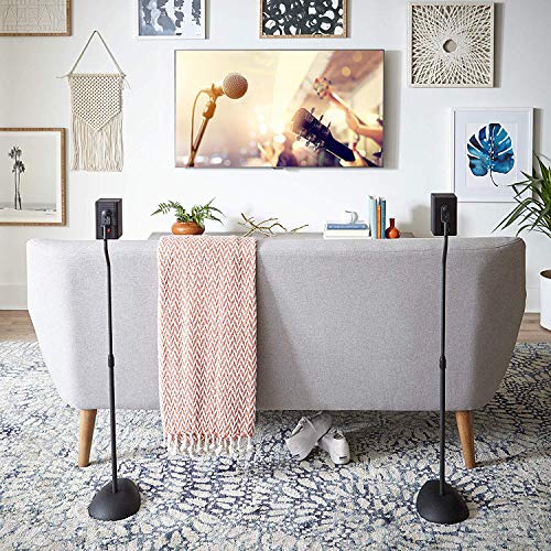 ECHOGEAR Speaker Stands Pair - Height Adjustable with Universal Compatibility - Works with Vizio, Klipsch, Bose, Sony & More - Includes Built-in Cable Management - Great for Surround Sound Setups