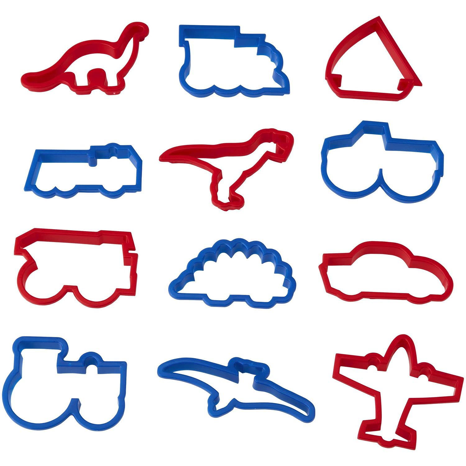 Boy's Plastic Cookie Cutters in a Plastic Jar, 12 designs