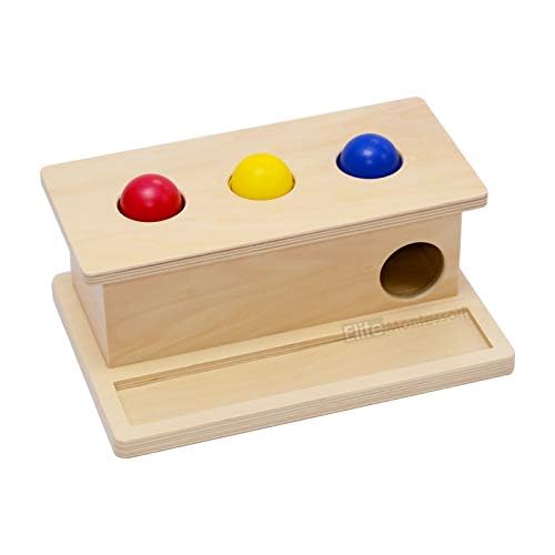 Elite Montessori Baby Object Permanence Ball Push Toddlers and Preschoolers Toy, 1 Year Old Up Baby Learning Material