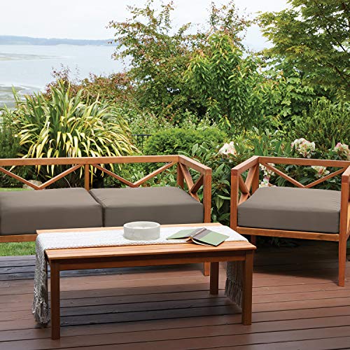 Classic Accessories Ravenna Water-Resistant 72 x 21 x 3 Inch Patio Chaise Lounge Cushion, Dark Taupe, Patio Cushion
