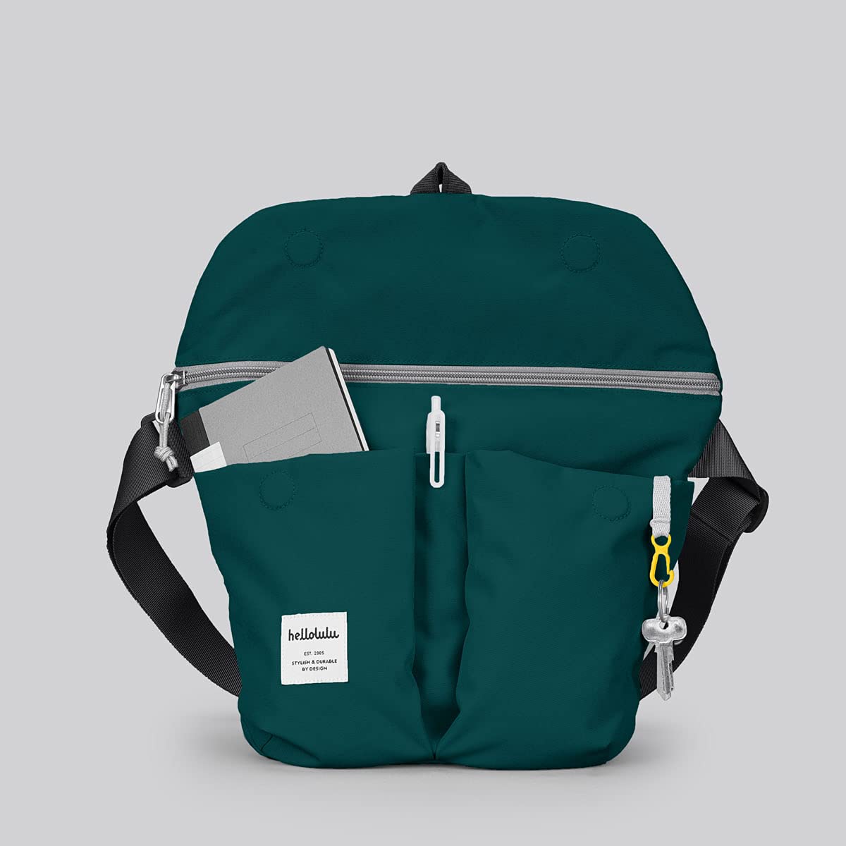 Hellolulu KASEN Magnetic Closure Classic Sling Crossbody Bag, Large Capacity Water Resistant Lightweight For Daily Use Travel Men Women, Teal