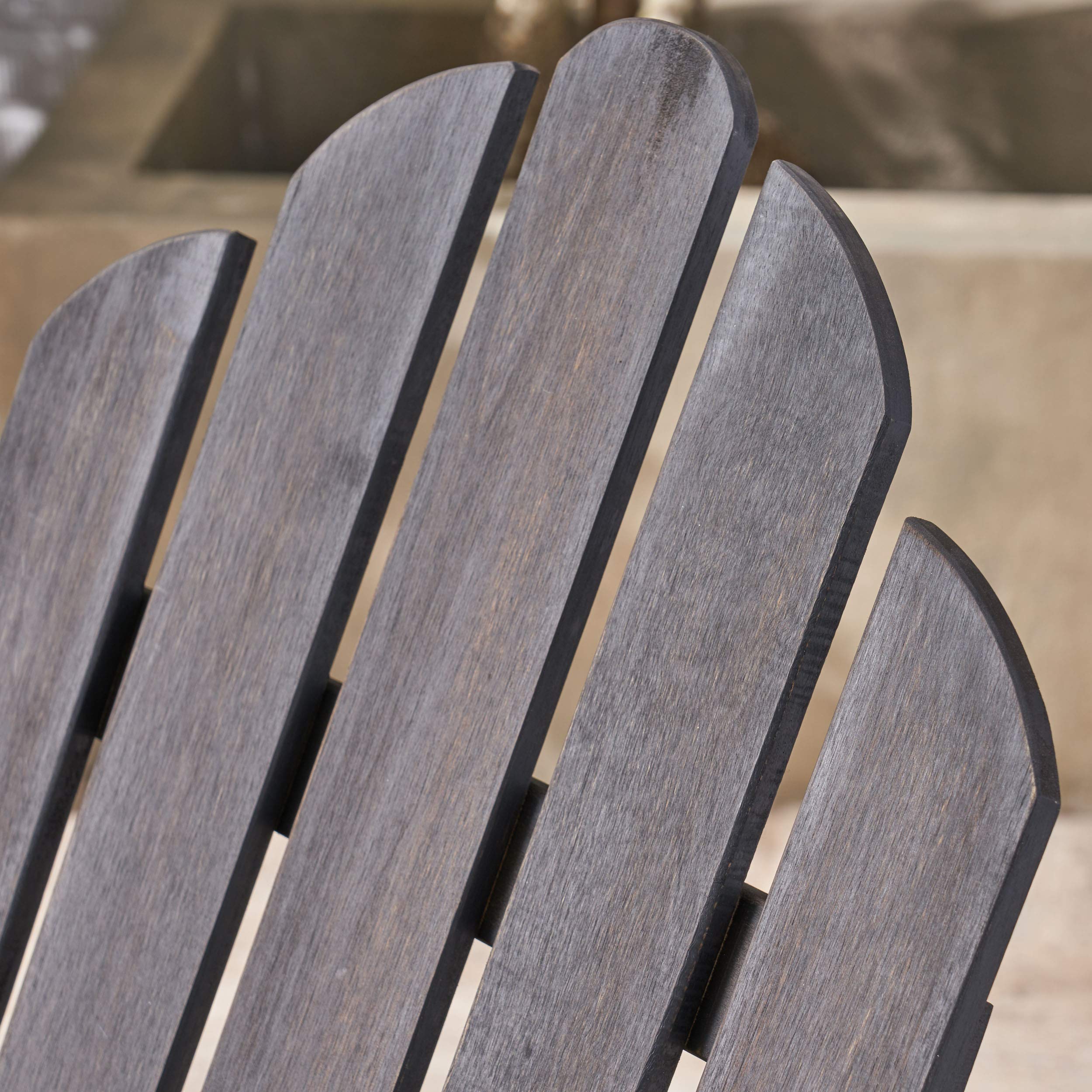Christopher Knight Home Cara Outdoor Adirondack Acacia Wood Rocking Chair, Dark Gray Finish