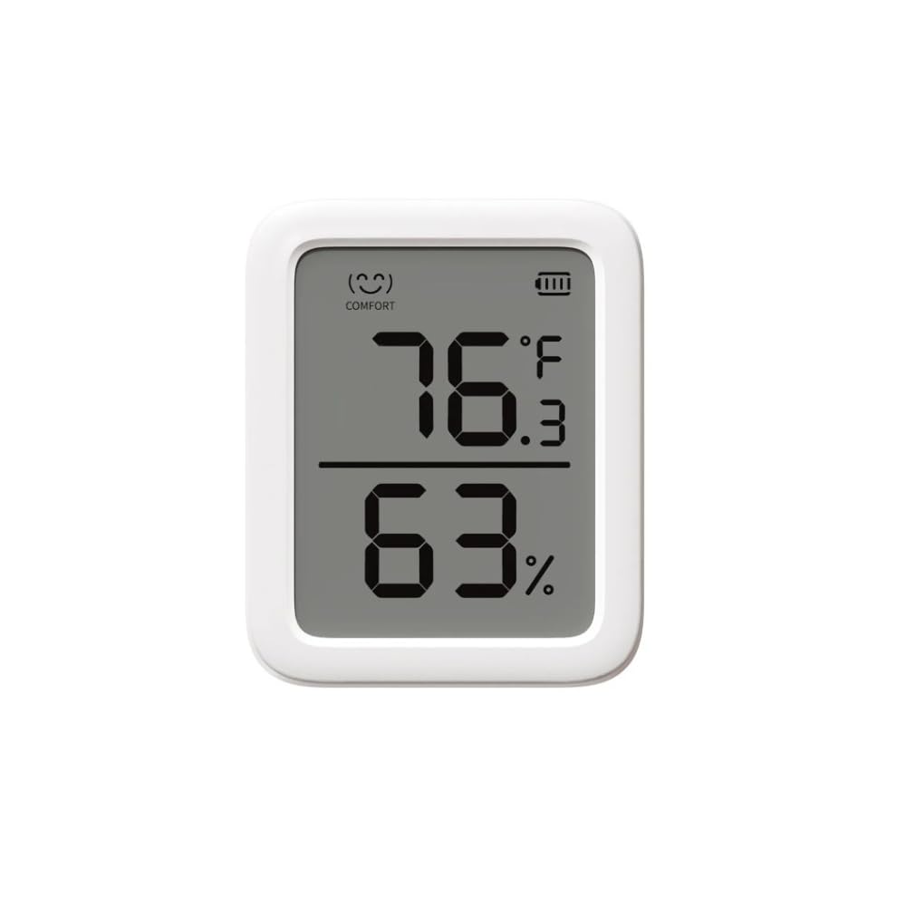 SwitchBot Thermometer Hygrometer, Bluetooth Indoor Humidity Meter for Home, Temperature Sensor with App Control, Large LCD Display, Notification Alerts, 2-Year Data Storage Export