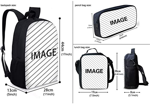 Coloranimal 3 Sets Shoulder School Bag+Lunch Bag+Pencil Bag for Kids Children