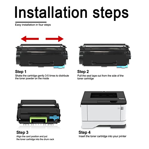 Compatible 2-Pack 55B1X00 MS331 Extra High Yield Remanufactured Toner Cartridge Black Replacement for Lexmark MS331dn MS431dn MS431dw MX331adn MX431adn MX431adw Toner,Sold by NITROINK