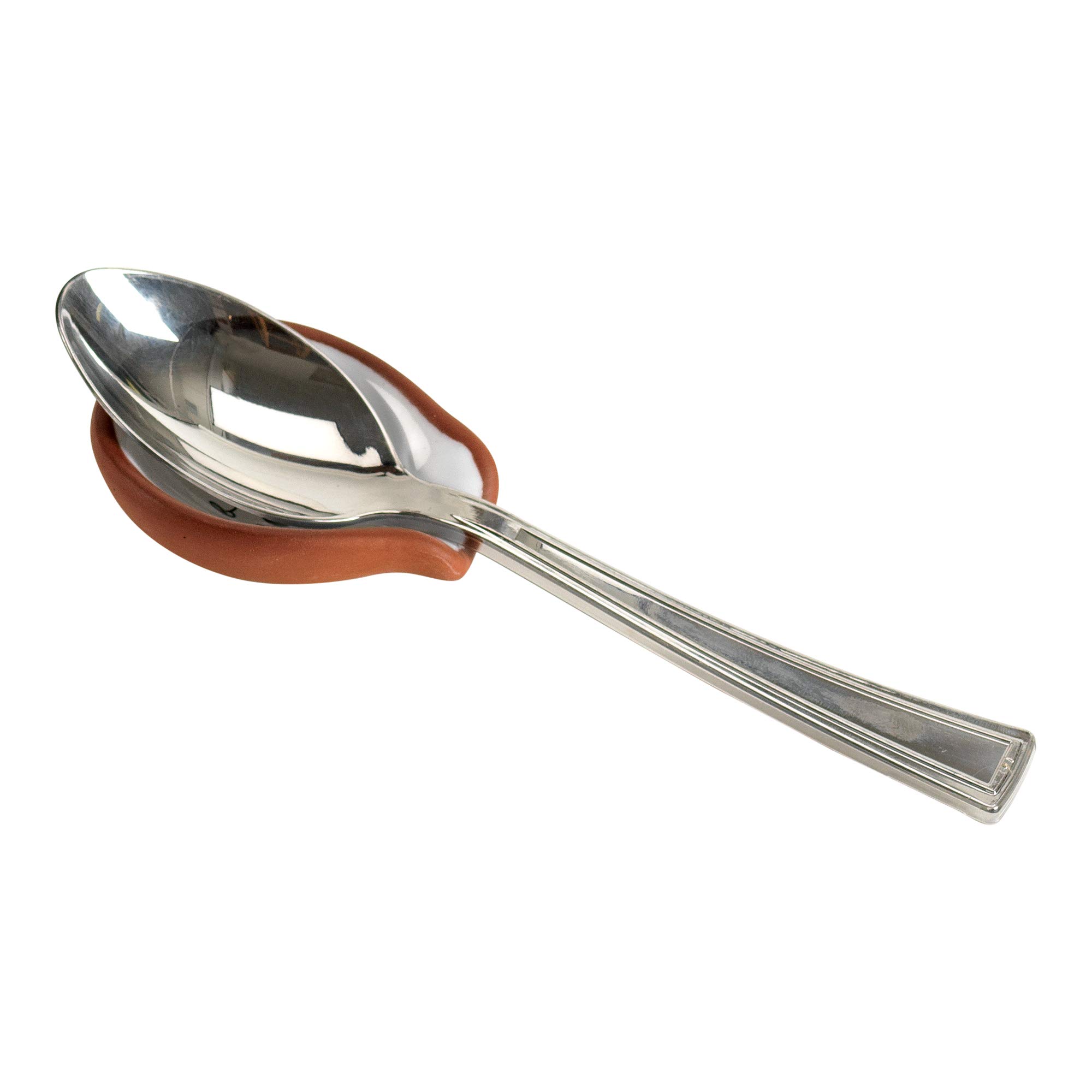 Be Joyful Glossy Brown 2 x 3 Terra Cotta Decorative Countertop Spoon Rest