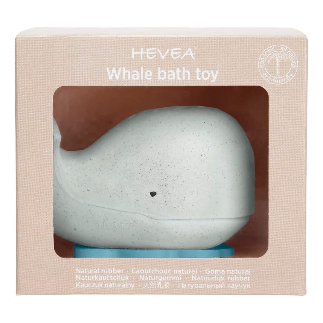 HEVEA Squeeze'n'Splash Whale Bath Toy - Bath Toy for Babies and Toddlers - 100% Natural Rubber, Plant Based, Plastic-Free, BPA-Free