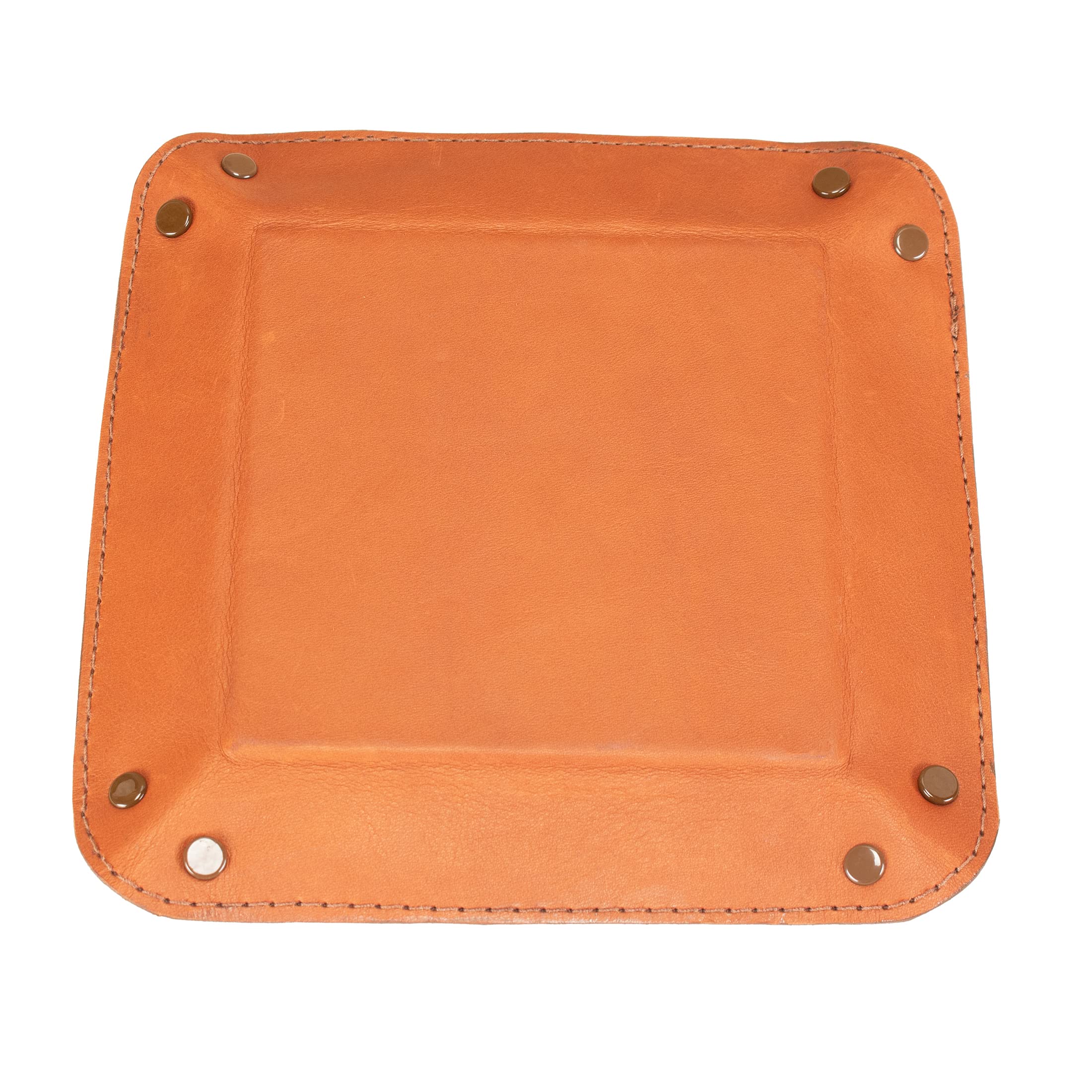 Handmade Genuine Leather Collapsible Dice Tray for Dungeon and Dragons and Other RPG Games (Brown)