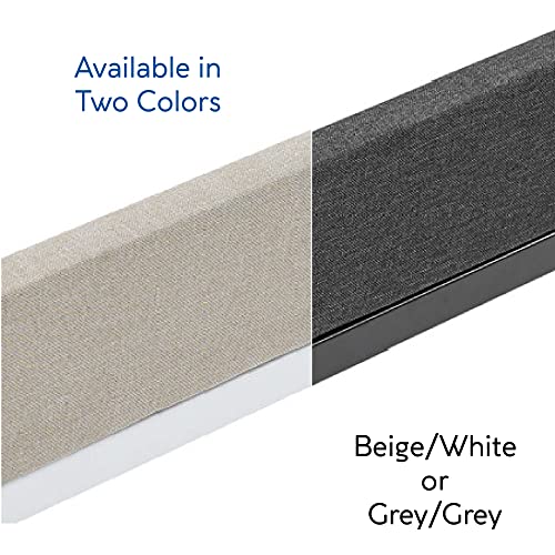 Classic Brands Capri Black Metal Platform Bed Frame with Built-in Grey Upholstered Mattress Foundation, Queen
