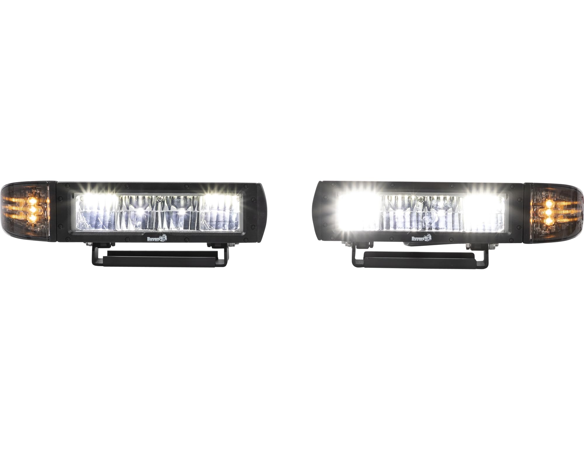Buyers Products SAM 1312100 Low Profile Heated LED Snow Plow Lights, Tempered Glass Lens, Aluminum Housing, 6 Pin Deutsch Connector, Dual Post Mount, FMVSS108 Compliant, Snow Plow Accessories