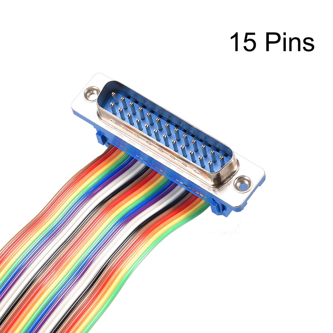 uxcell IDC Rainbow Wire Flat Ribbon Cable DB25 Male to DB25 Female Connector 2.54mm Pitch 19.7inch Length