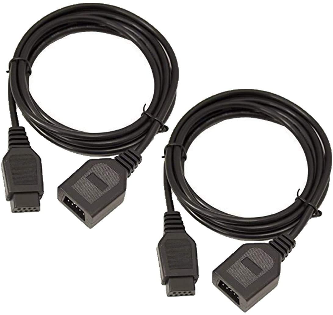 eLUUGIE 2 Packs 6ft Replacement Extension Cord Cable for Sega Genesis 2/3 Controller Extension Cord