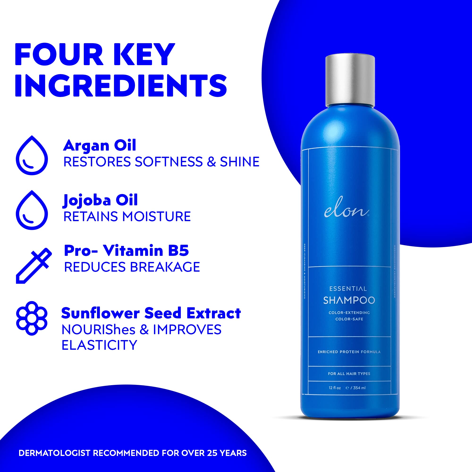 Elon Complete Kit for Thinning Hair β Elon Essential Shampoo and Conditioner Set + Matrix 5000 Hair Growth Supplement β NO Sulfates, Parabens or Phthalates