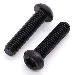 Glvaner M6-1.0 x 30mm (25 pcs) Button Head Torx Drive Machine Screws, 10.9 Grade Alloy Steel, Black Oxide Finish, Full Thread Coverage