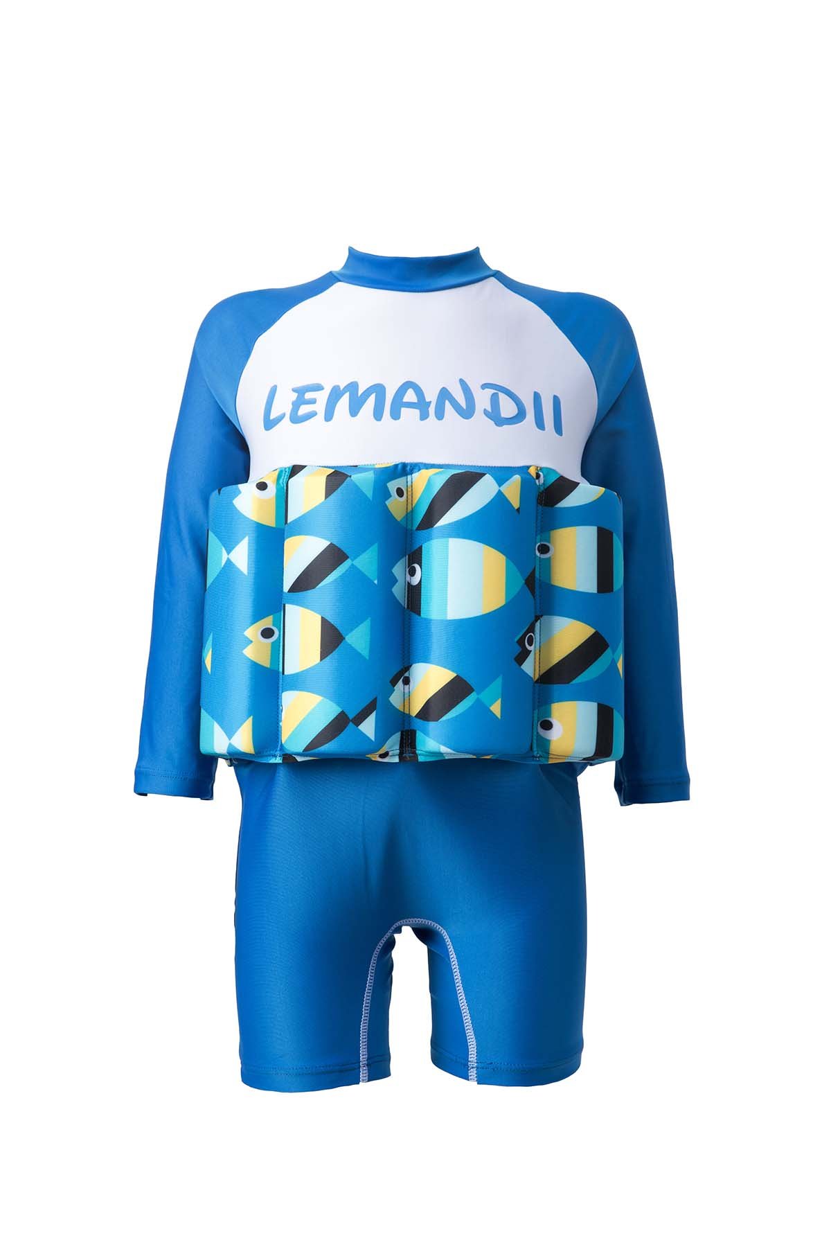 ELUCKFACE Baby Kids Floatation Suit Float One-Piece Swimwear Buoyancy for Girls Boys 50+Blue 2-3years