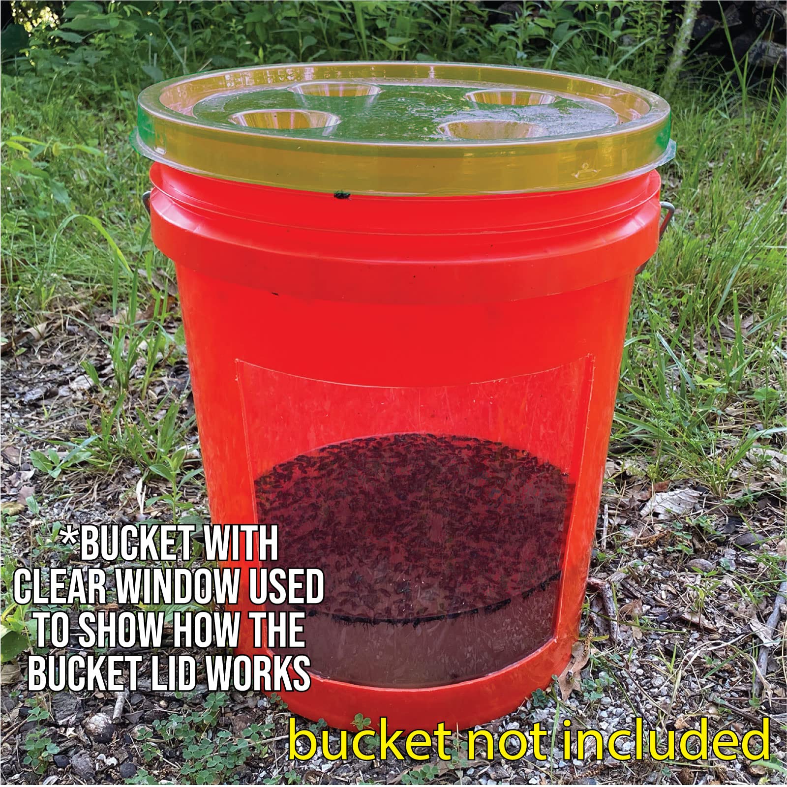 Billy-Bob Fly-Lid 5 Gallon Bucket Fly Lid (2 Pack) Turn Any 5 Gallon Bucket into a Fly Trap!